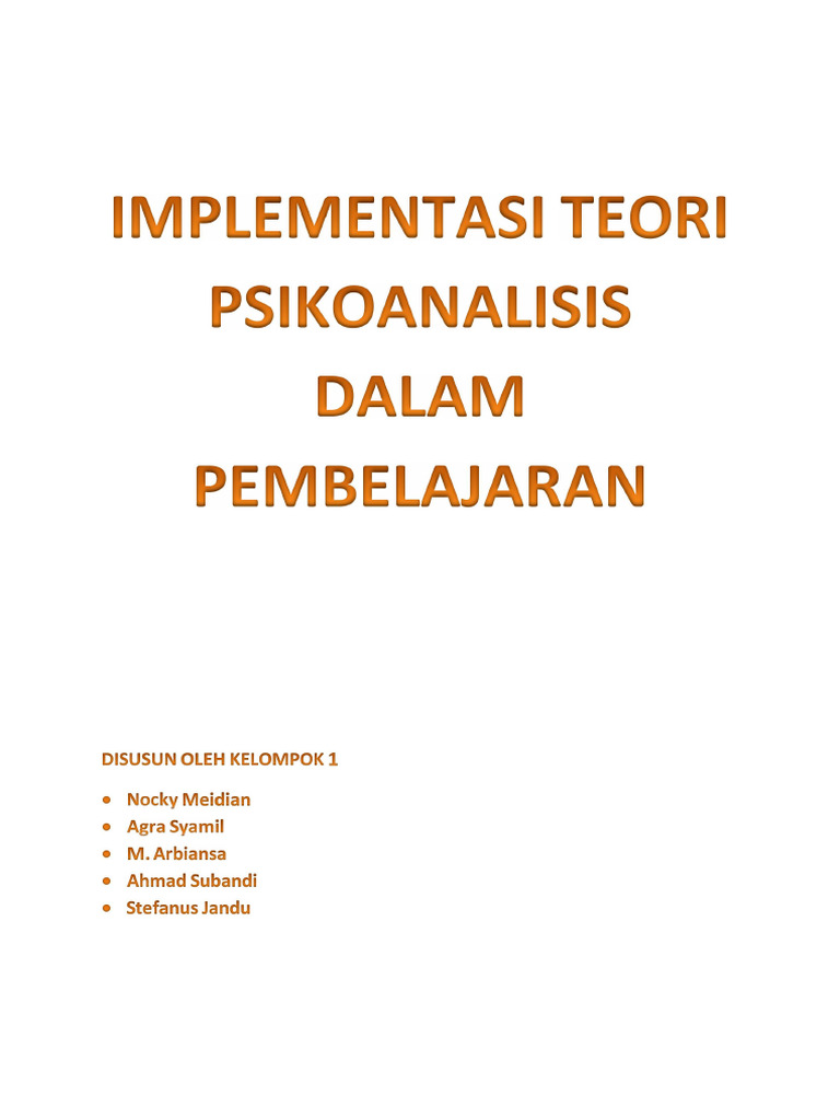 Implementasi Teori Psikoanalisis Dalam Pembelajaran | PDF