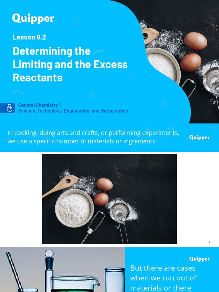 Determining The Limiting and The Excess Reactants | PDF | Chemical ...