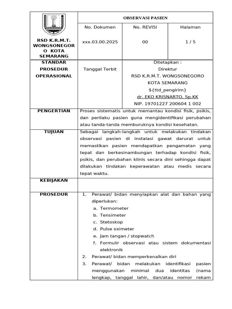 Master Format SPO Keperawatan 2025 | PDF