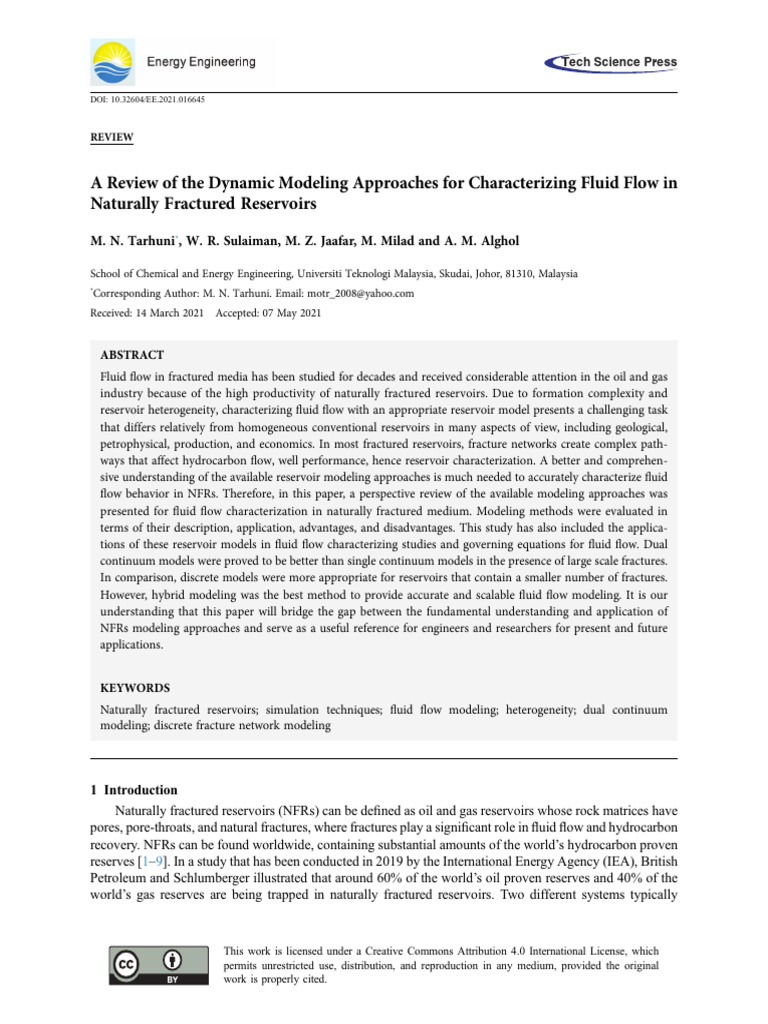 A Review of the Dynamic Modeling Approaches for Ch | PDF | Petroleum Reservoir | Probability ...