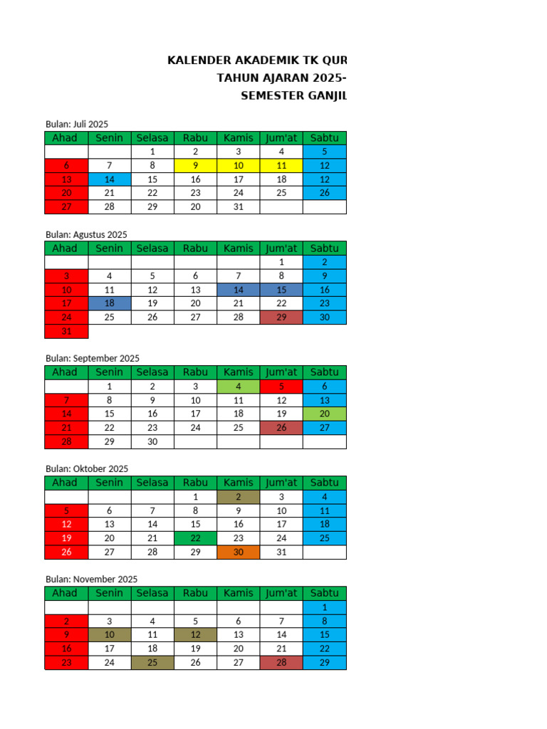 Kalender Q Allatif 2025-2026 | PDF