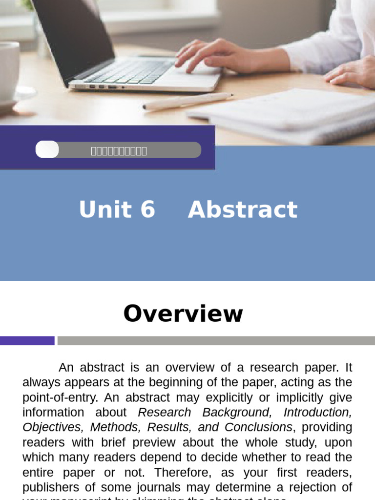 Unit 6 Abstract | PDF | Abstract (Summary) | Verb