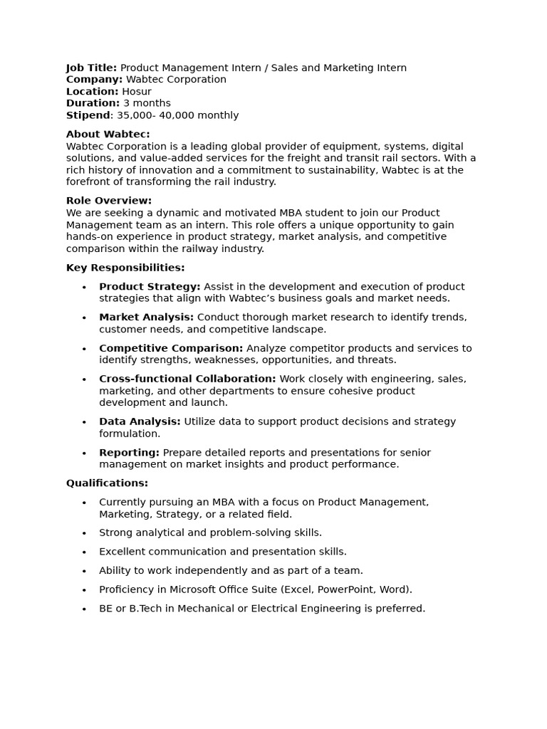 Wabtec Corporation - JD | PDF