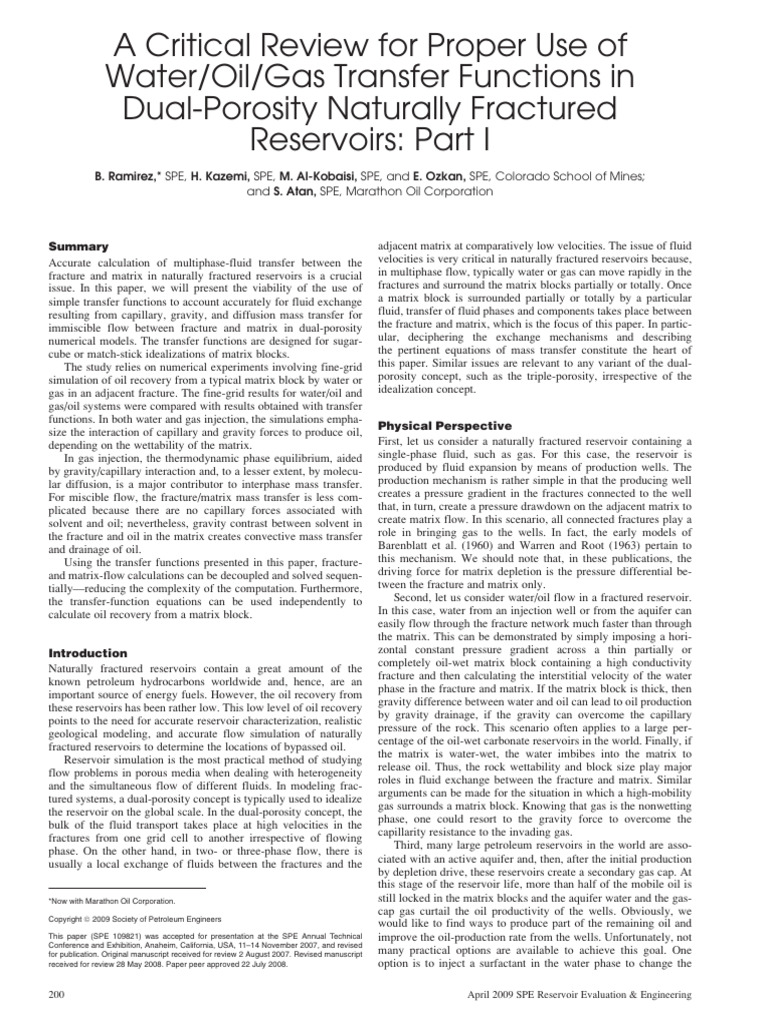 Paper2 - A Critical Review For Proper Use of Wate - Oil - Gas Transfer Functions in Dual ...