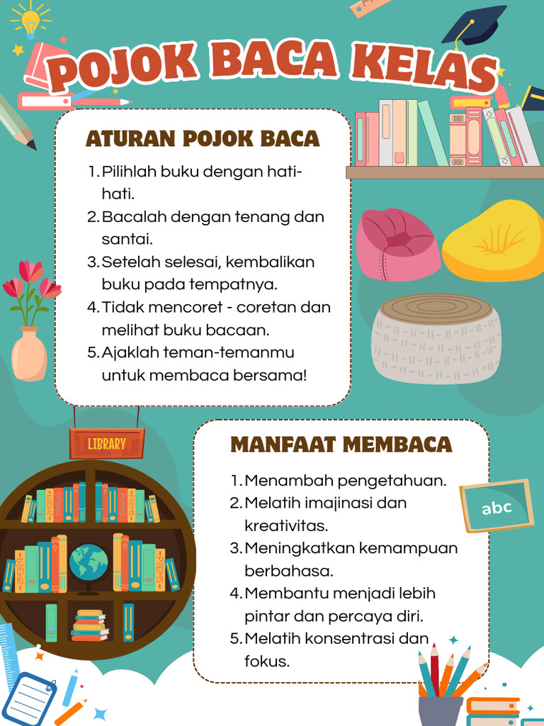 Aturan dan Manfaat Pojok Baca Kelas | PDF