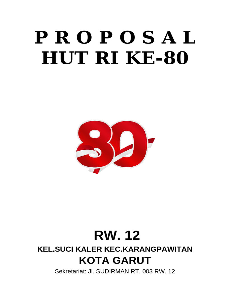 Draft Proposal Hut Ri Ke 80 | PDF