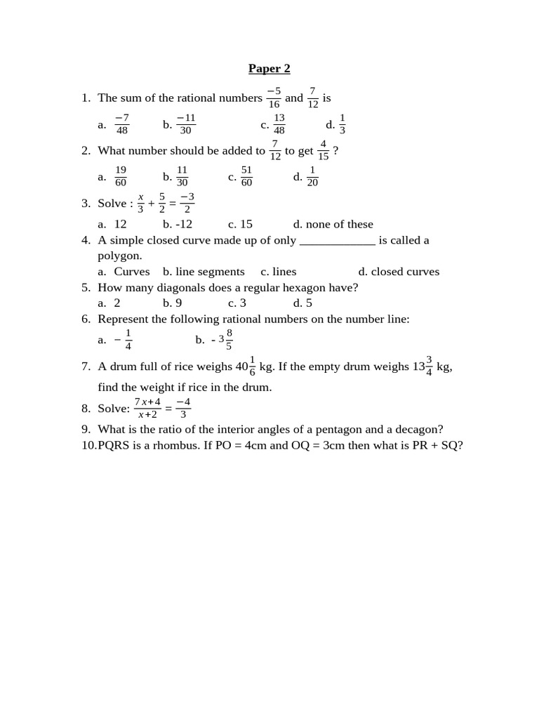 Grade 8 Practice Paper 2 | PDF