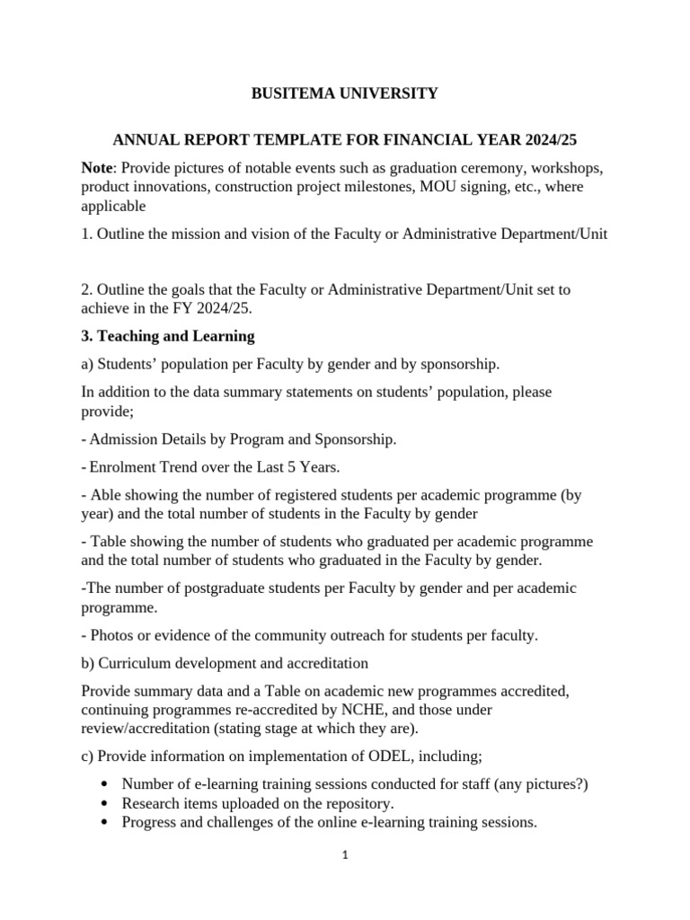 Annual Report Template 2024-25 | PDF