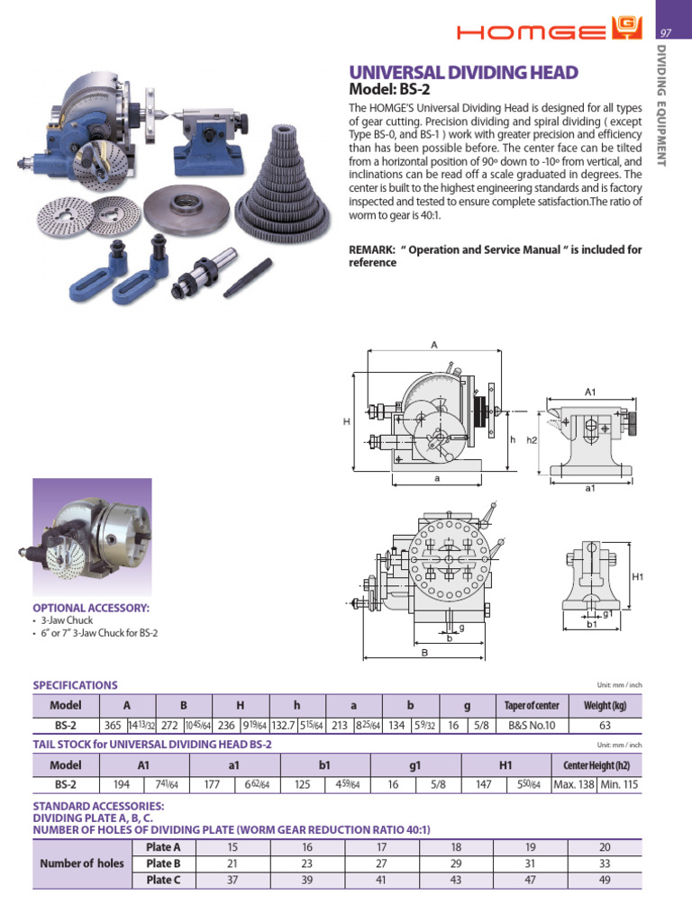 Universal Dividing Head BS 2 | PDF | Motor Vehicle