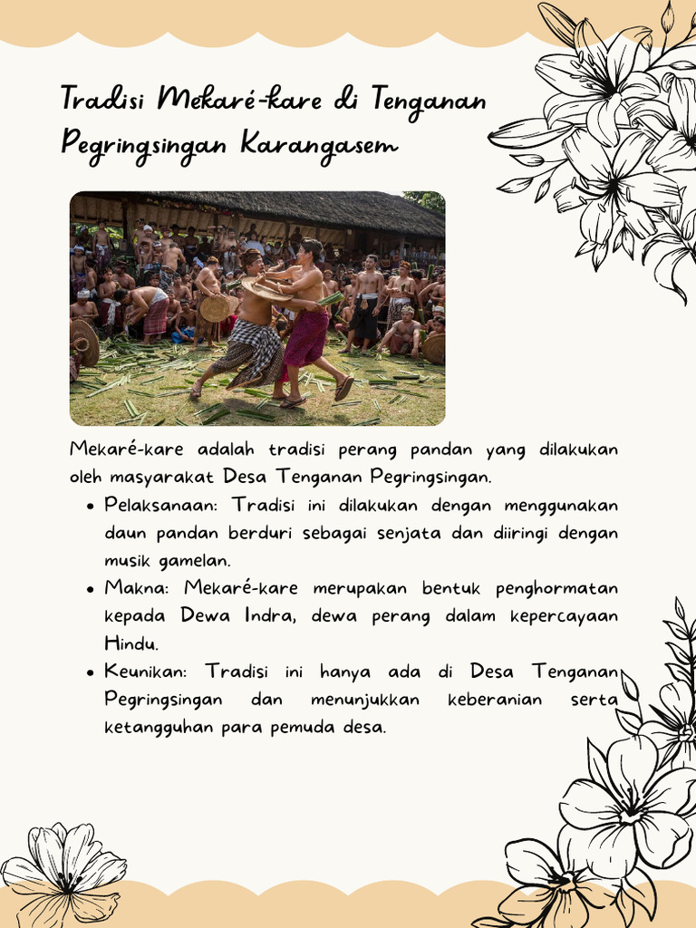 Tradisi Unik Bali: Mekaré-kare & Gebug Ende | PDF