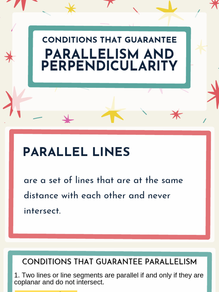 Conditions That Guarantee Parallelism and Perpendicularity | PDF | Elementary Mathematics | Geometry