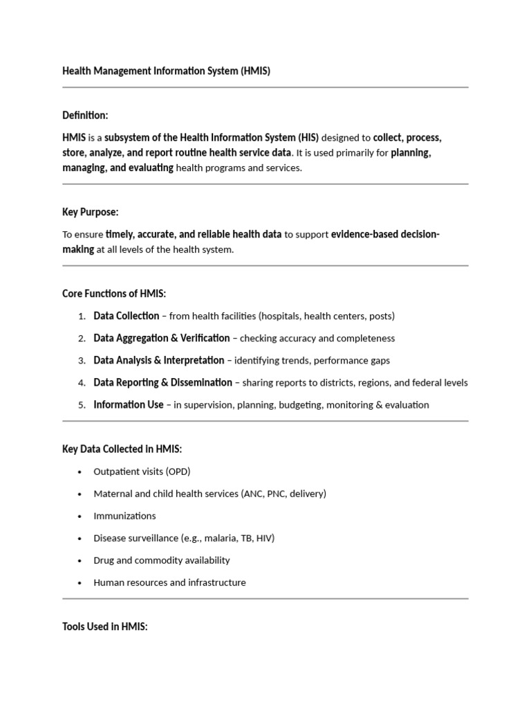 Health Management Information System | PDF