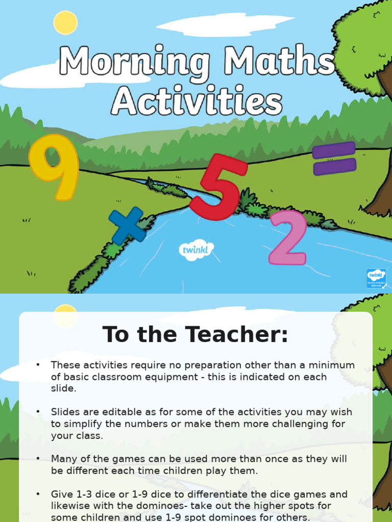 Morning Maths Activities Powerpoint Ver 1 | PDF | Dice