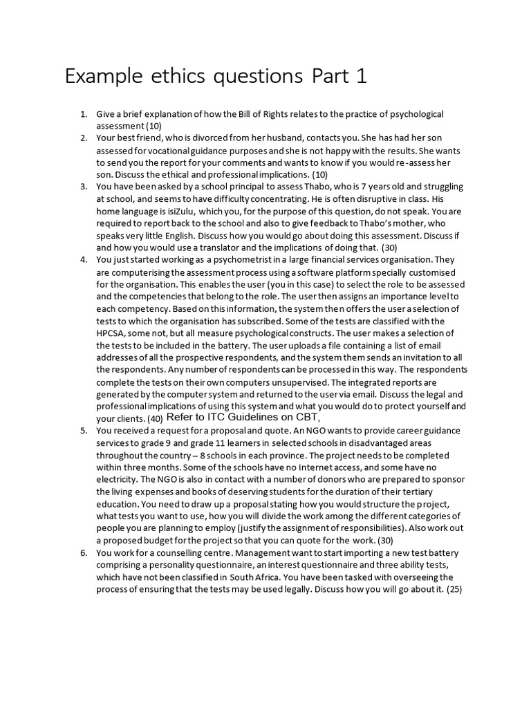 Ethics in Psychological Assessment | PDF