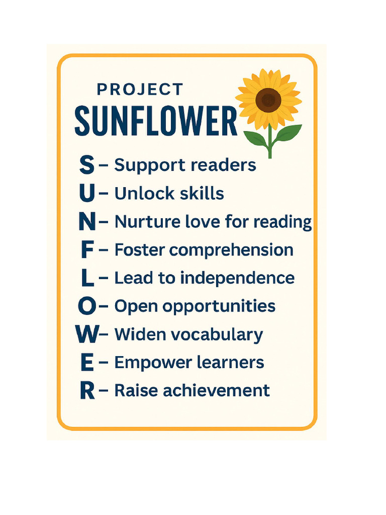 Project SUNFLOWER: Reading Intervention Plan | PDF | Reading ...