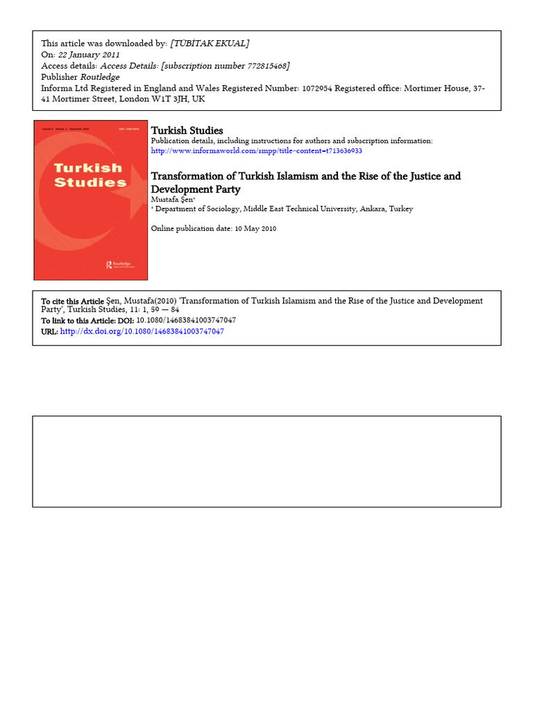 Turkish Islamism and AKP's Rise Explained | PDF | Islamism | Justice ...