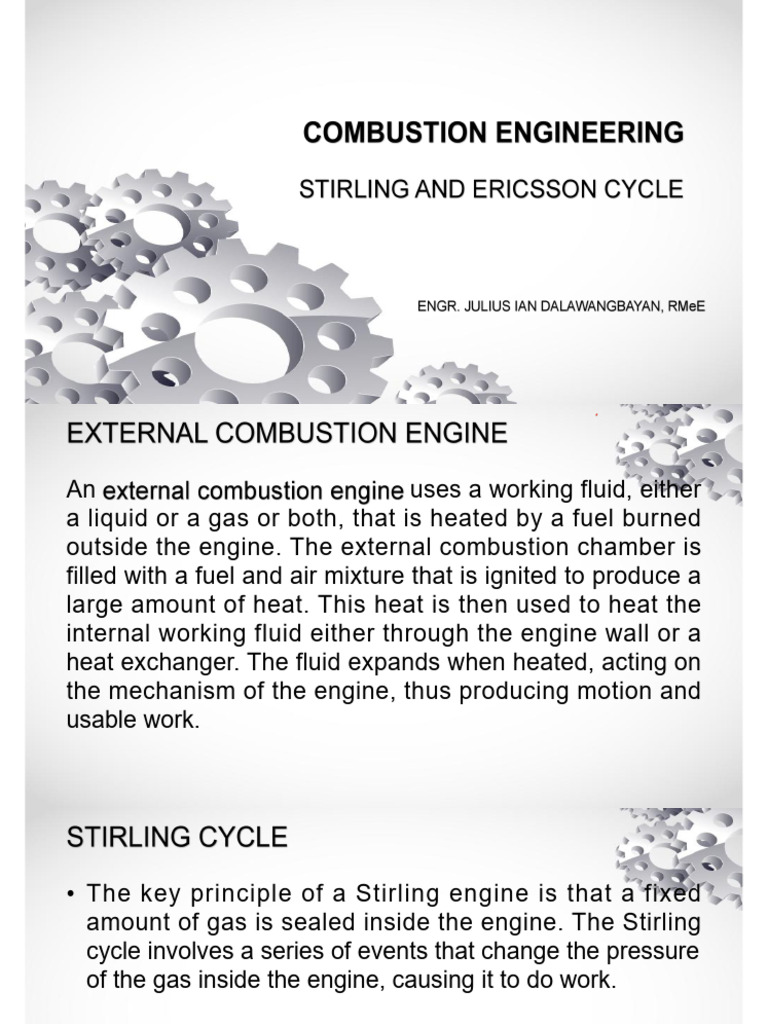 Stirling and Ericsson Engine Analysis | PDF | Engines | Continuum Mechanics