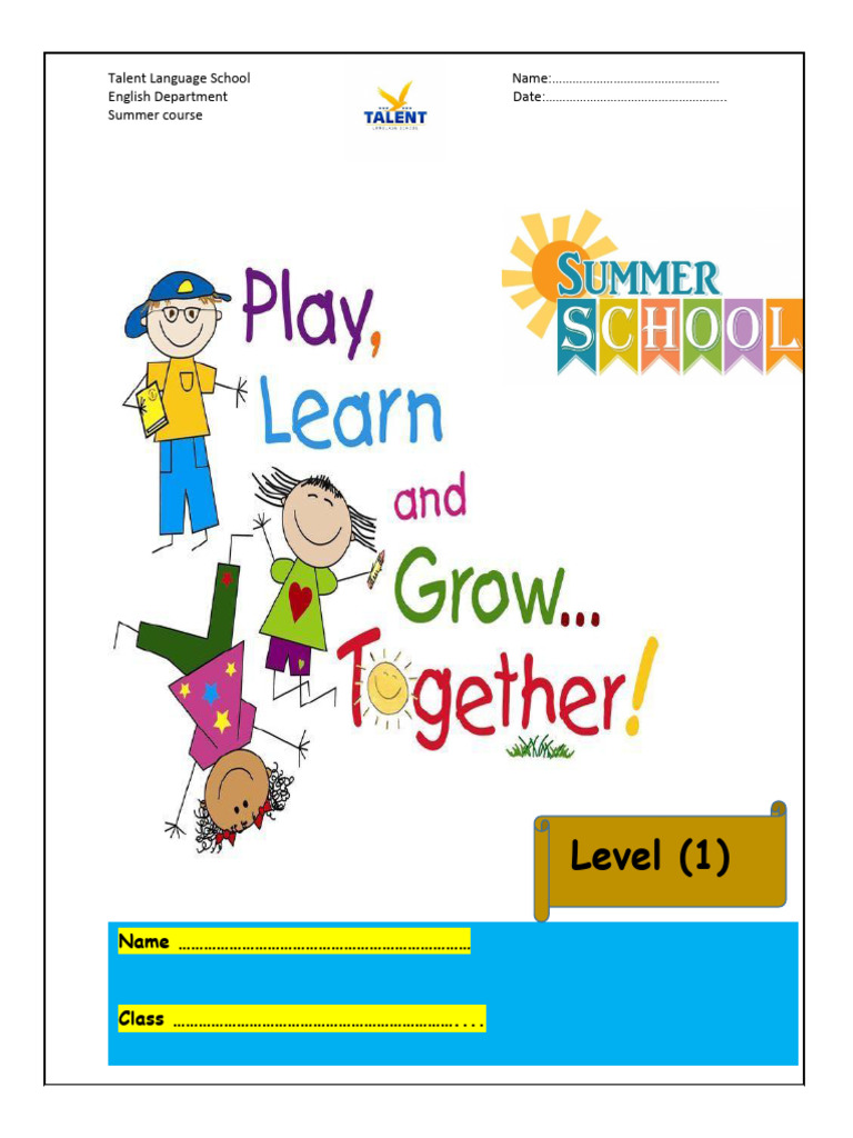Summer English Course Activities Guide | PDF | English Language | Human ...