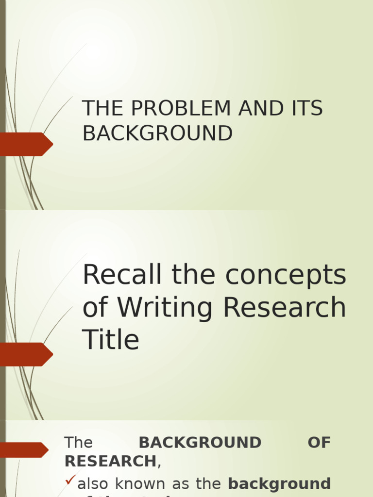 Background of The Problem | PDF | Reading Comprehension | Learning