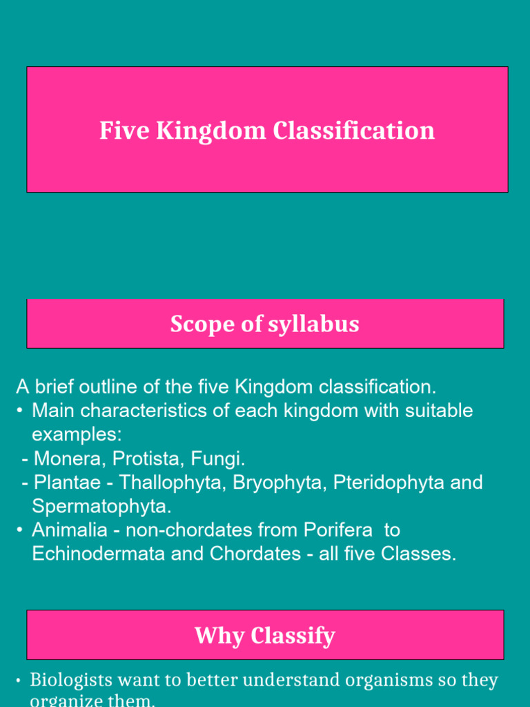 Chapter 8 Five Kingdom Classification | PDF | Sponge | Biology