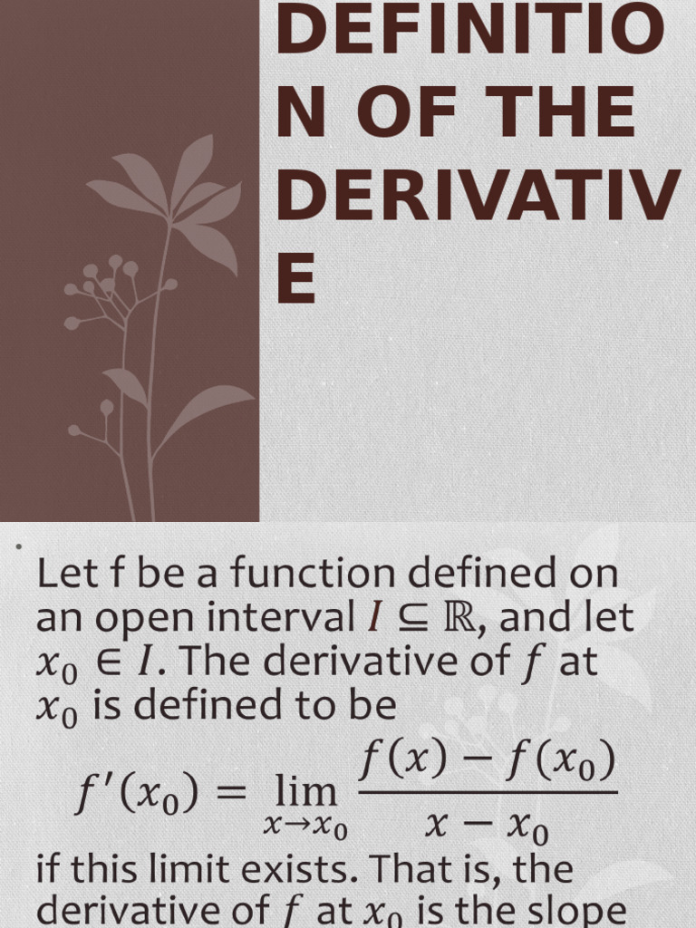 Definition of The Derivative | PDF