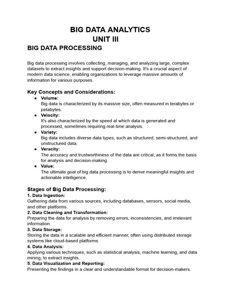 Big Data Analytics Unit 3 | PDF | Big Data | Data