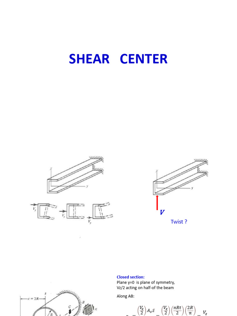 11. SHEAR CENTER [Autosaved] | PDF | Bending | Solid Mechanics
