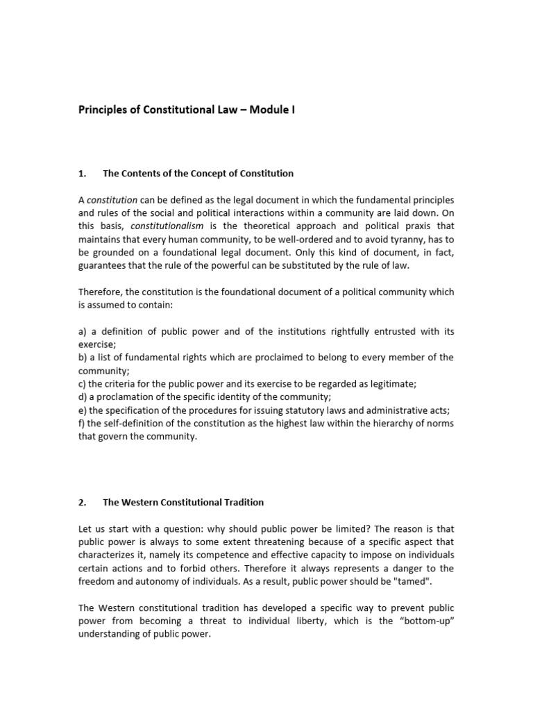 Principles of Constitutional Law Explained | PDF | Heads Of State ...
