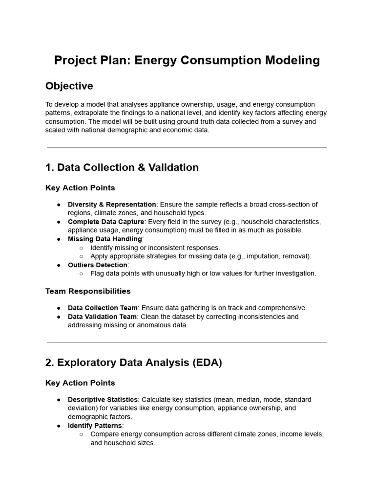 Project Plan_ Energy Consumption Modeling | PDF | Data Analysis | Energy Conservation