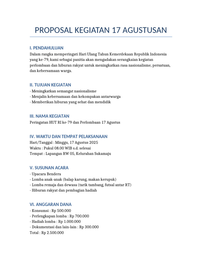 Proposal 17 Agustusan | PDF