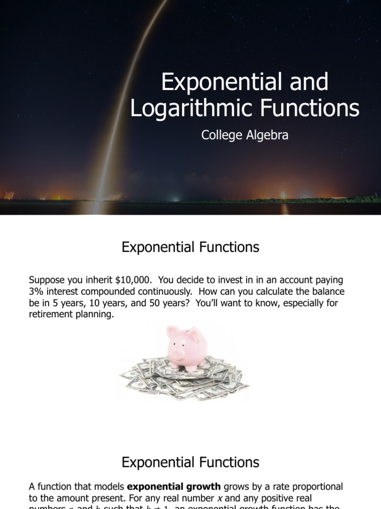 CollegeAlgebra 11 ExponentialandLogarithmicFunctions | PDF ...
