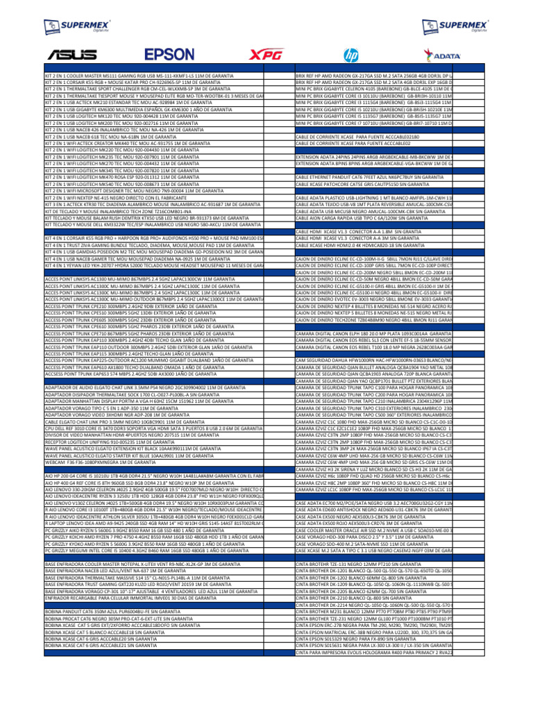 Lista de Precios Para Publico 11012024.Xlsx | PDF | Xbox | Unidad de ...