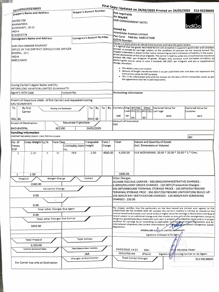 Details of Flight Consignment | PDF