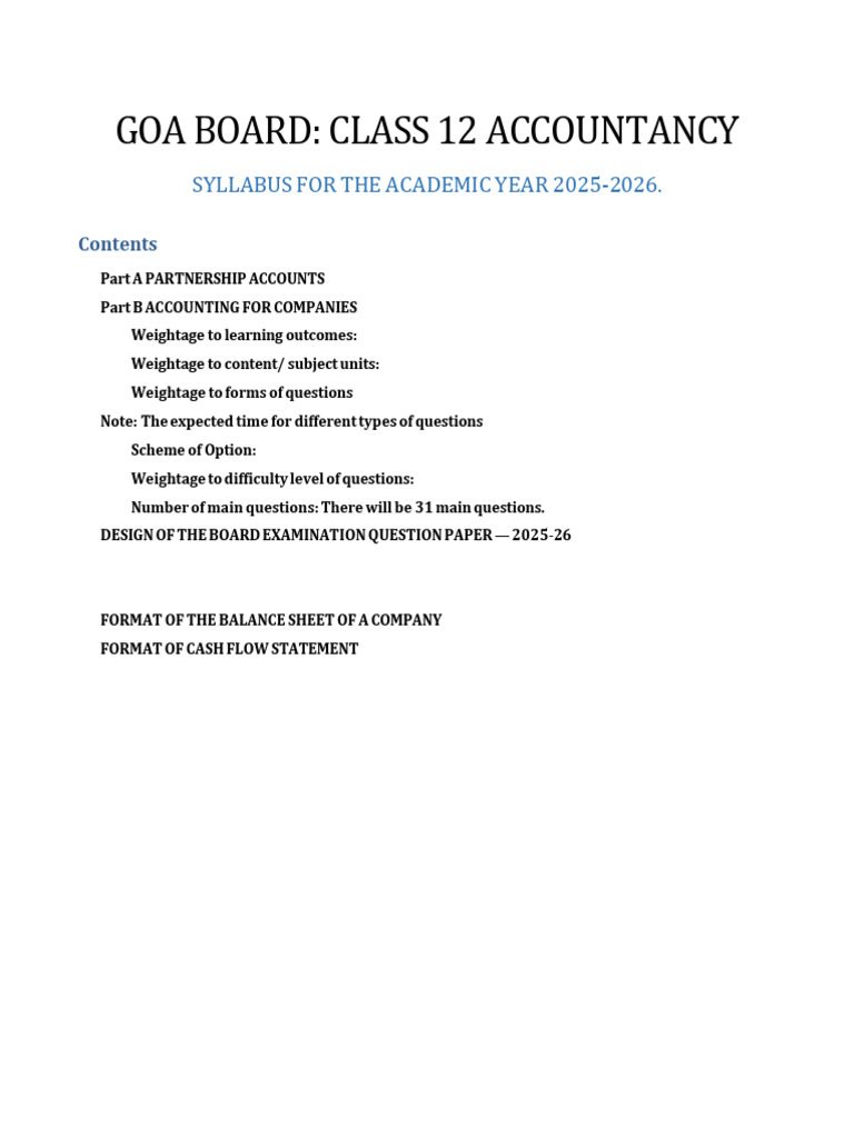 Class 12 Accountancy Syllabus 2025-26 | PDF | Expense | Equity (Finance)