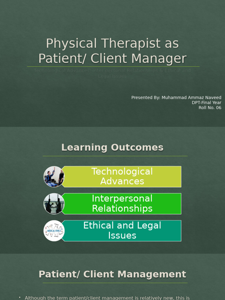 Physical Therapist As Patient Manager M. Ammaz | PDF | Physical Therapy ...
