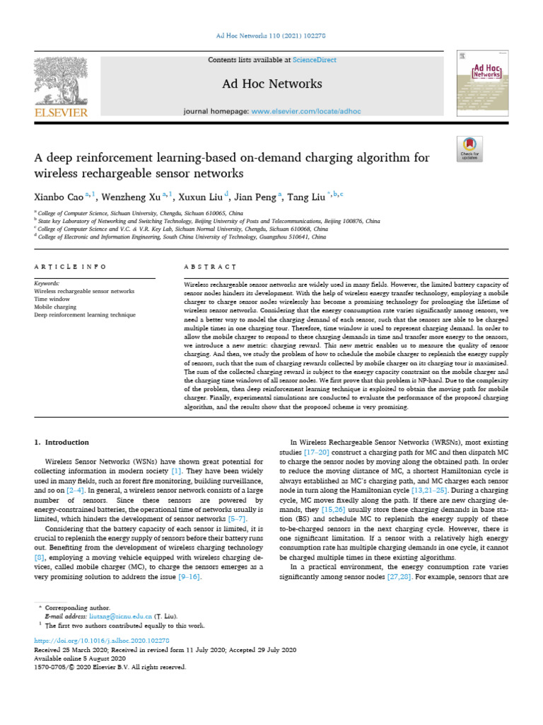 A Deep Reinforcement Learning-Based On-Demand Charging Algorithm For ...