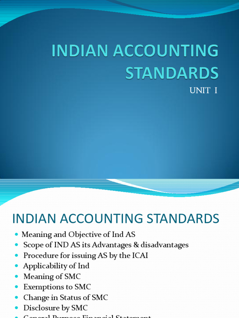 Overview of Indian Accounting Standards | PDF | Going Concern | Balance ...