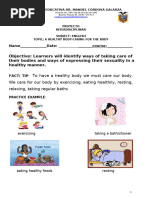Caring for My Body: A Worksheet | PDF