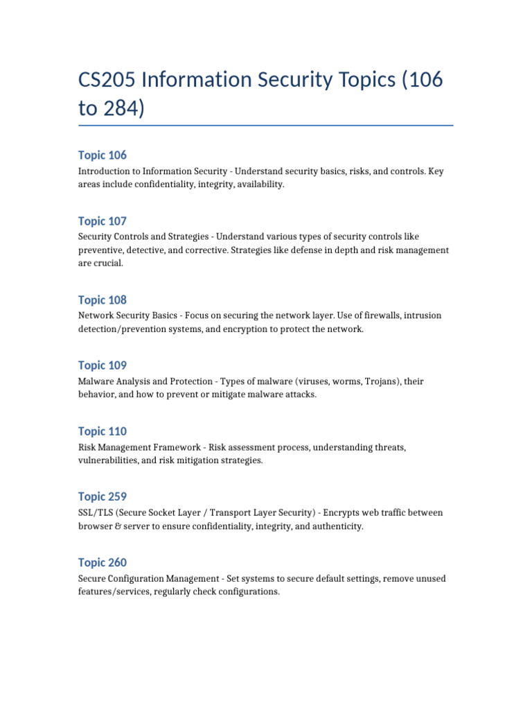 CS205 Topics 106 To 284 | PDF