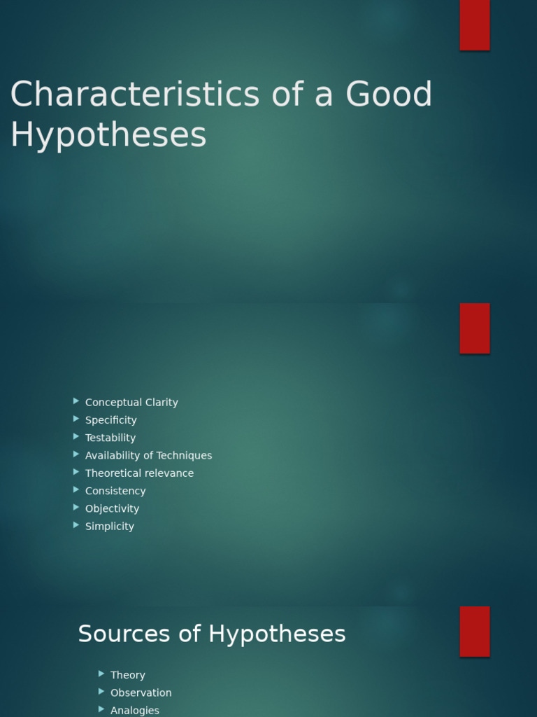 Characteristics of A Good Hypotheses | PDF