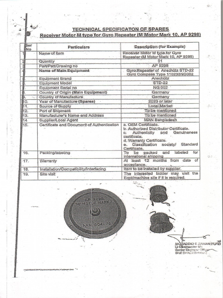 Receiver Motor spec_23.02.2637.212.53.364.25-26.0010.1 | PDF