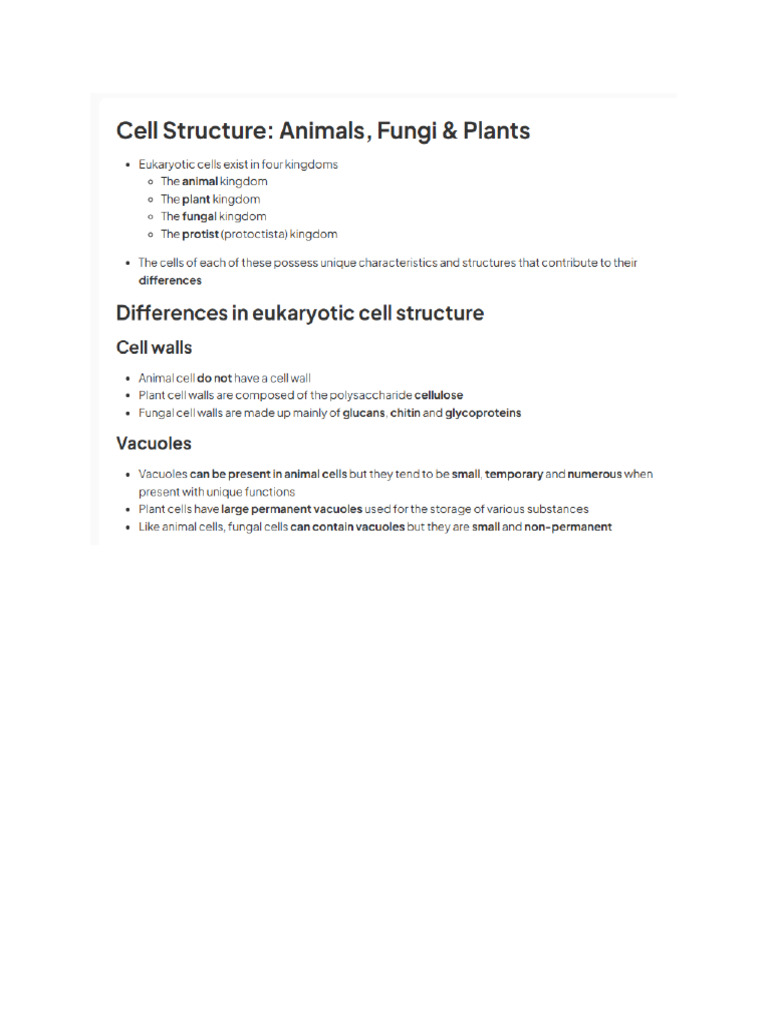 Cell Structure Notes | PDF