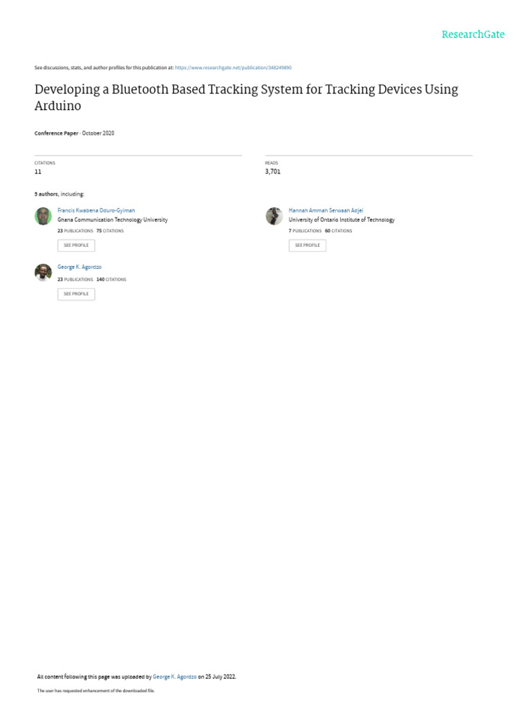 Developing A Bluetooth Based Tracking System For Tracking Devices Using ...