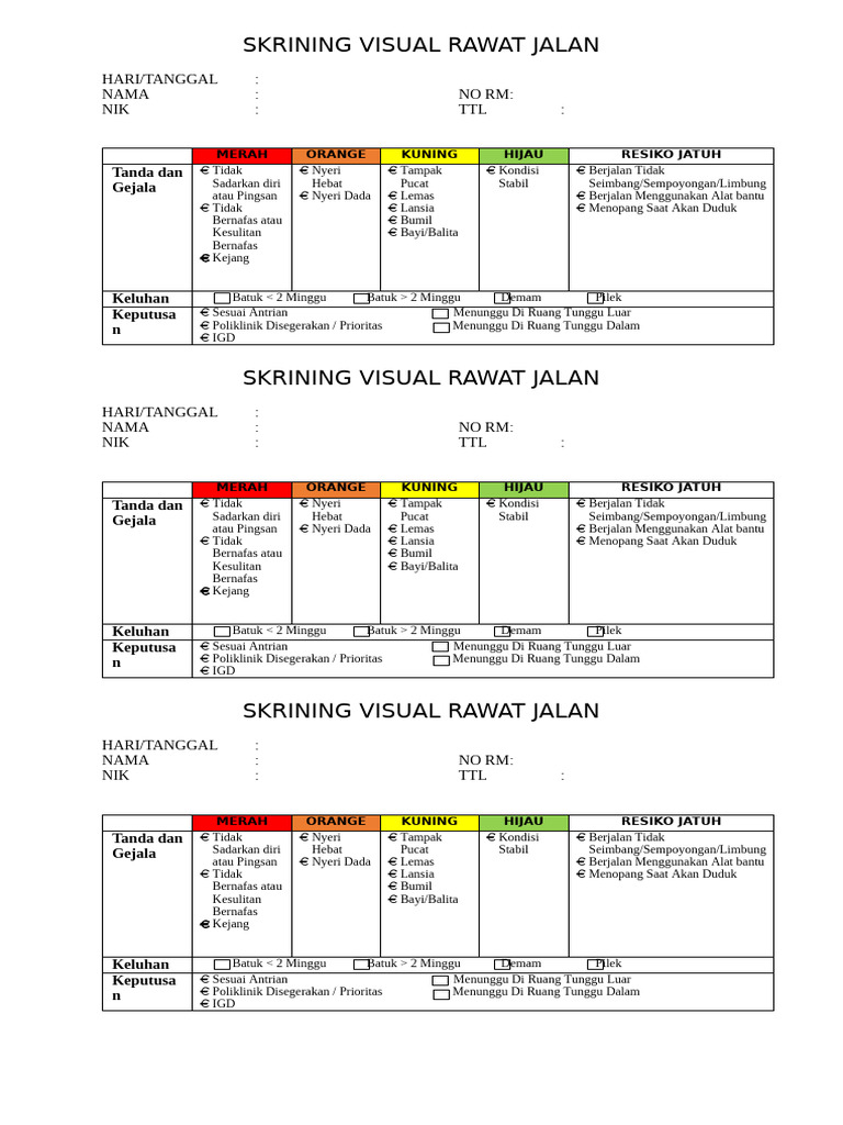 Skrining Visual Rawat Jalan Fiks | PDF