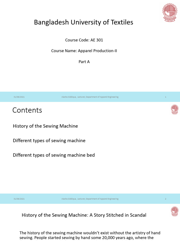 AP-II Sewing Machine Aiasha Mam | PDF | Yarn | Sewing Machine