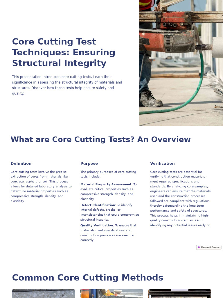 Core Cutting Test Techniques Ensuring Structural Integrity | PDF ...