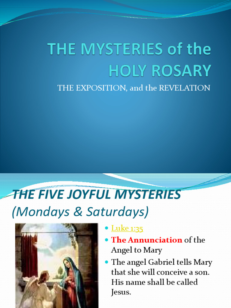 The Five Mysteries of the Rosary | PDF | Jesus | Mary, Mother Of Jesus