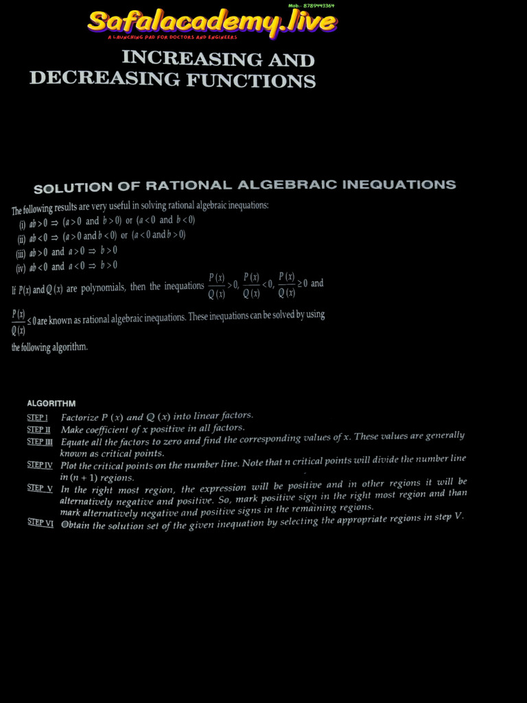 Increasing and Decreasing Function | PDF