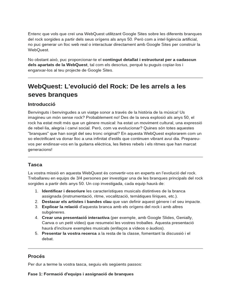 Webquest Rock | PDF
