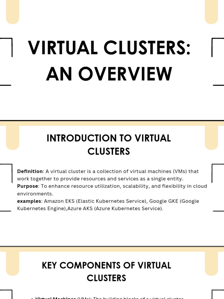 Overview of Virtual Clusters in Cloud Computing | PDF